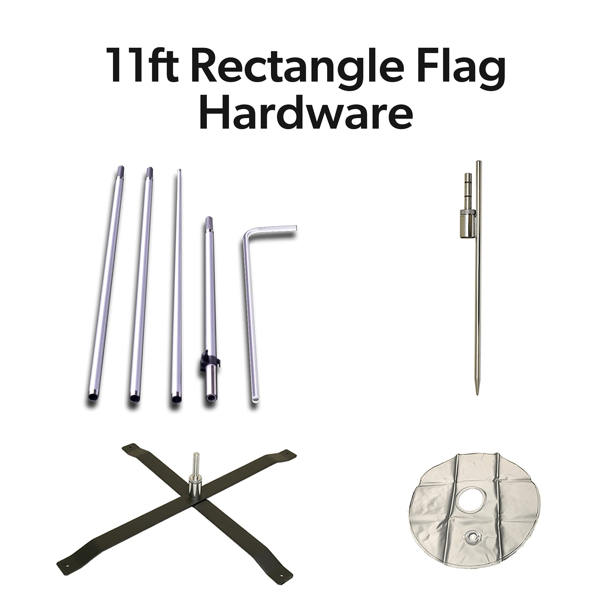 11ft Rectangle Flag Hardware – LookOurWay