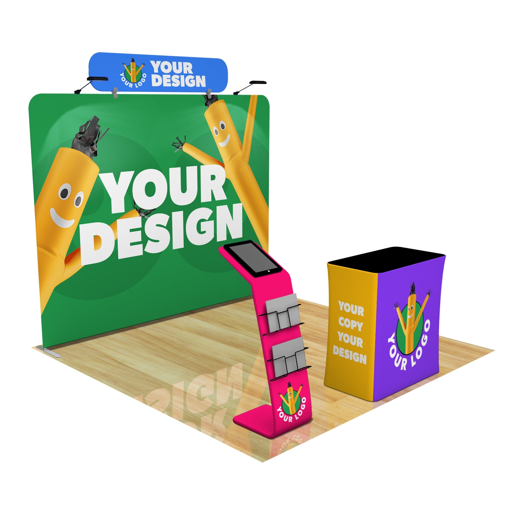 Custom 10ft Trade Show Booth with Media Stand | Booth Display Package ...