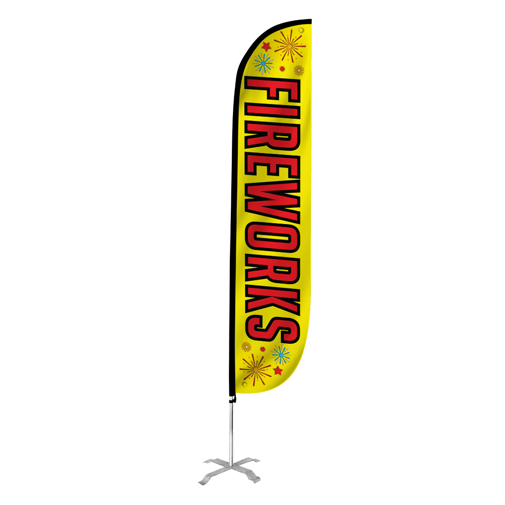 12ft Fireworks Feather Flag Yellow – LookOurWay