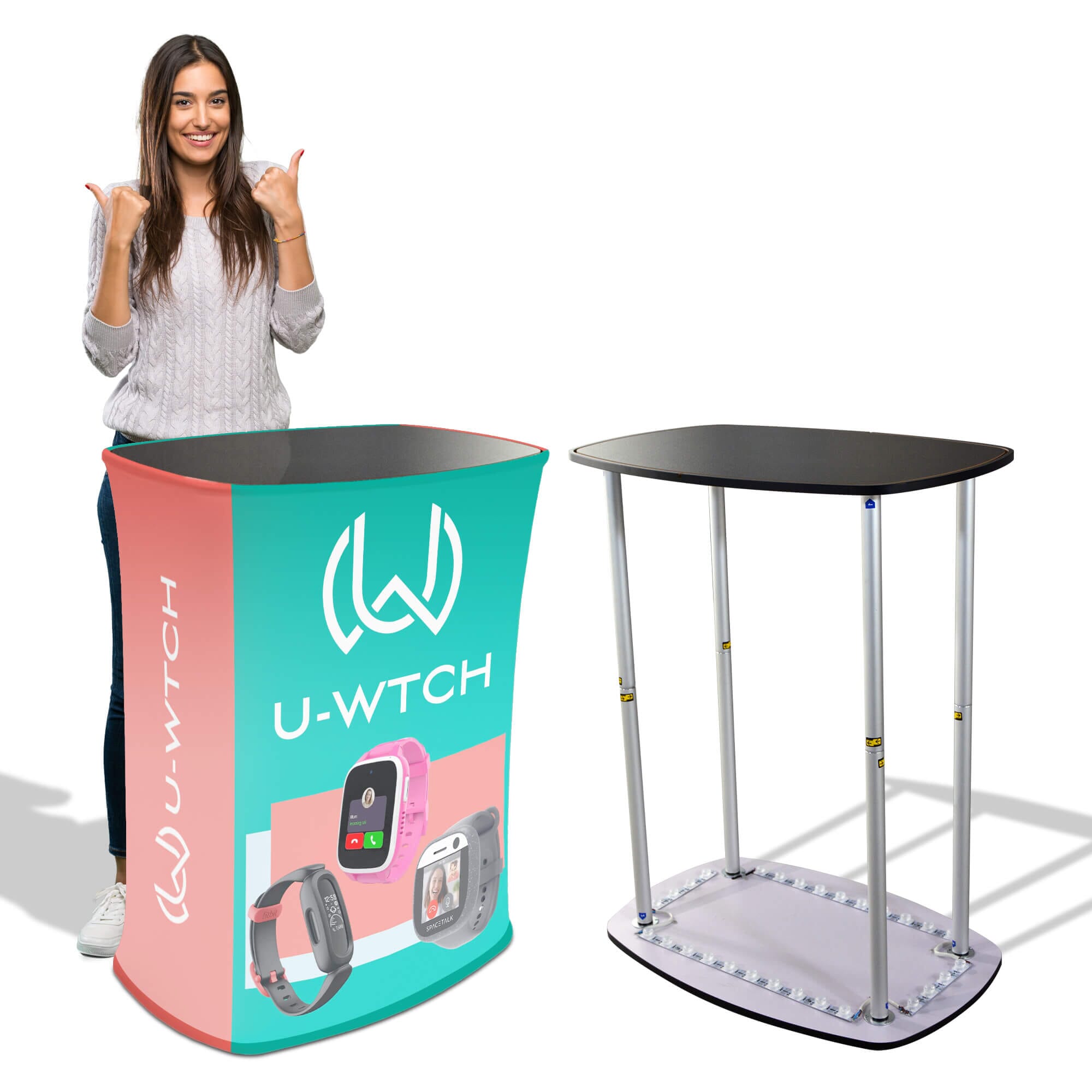 Square Trade Show Counter | Fabric Pop Up Counter Displays | LookOurWay
