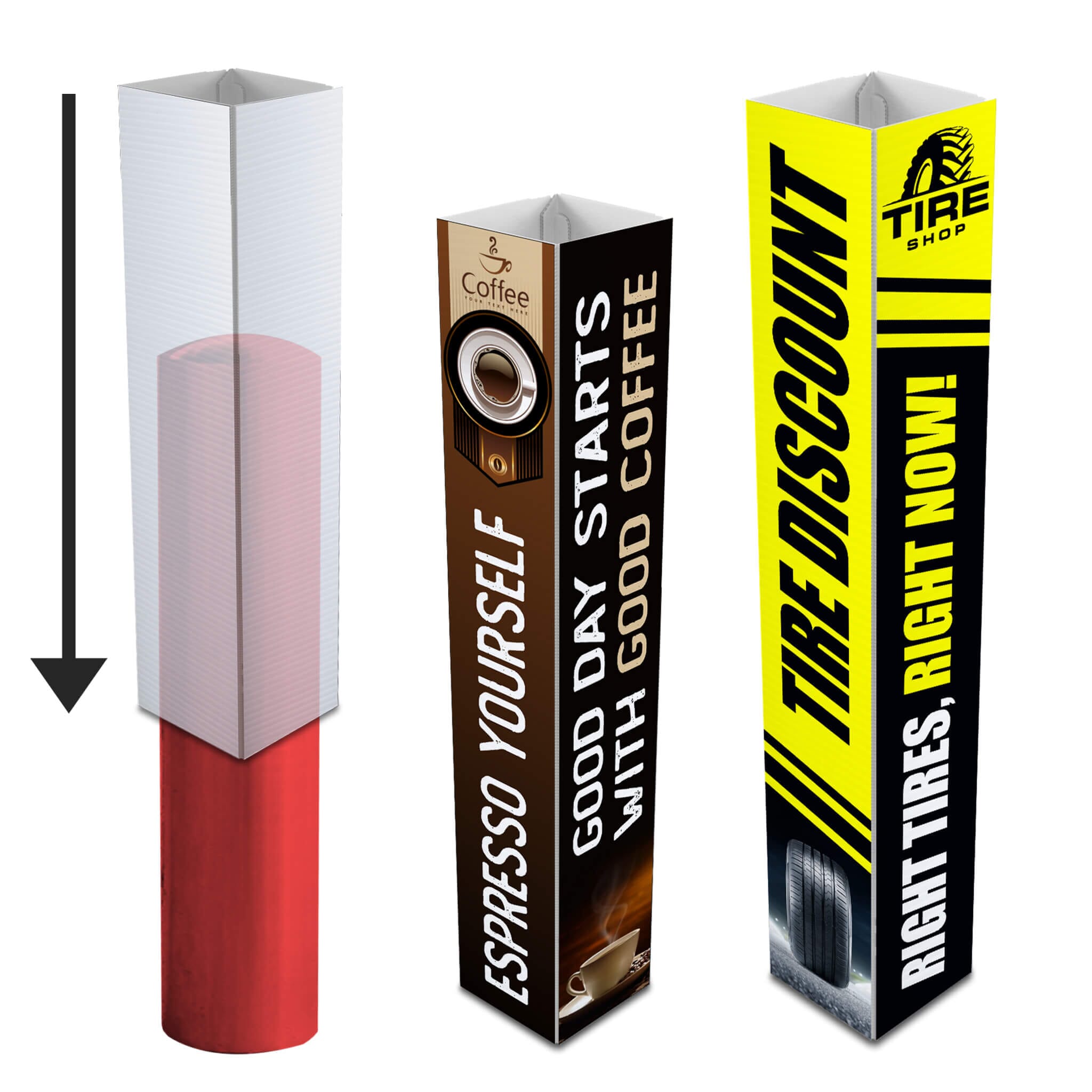 Custom Coroplast Bollard Covers – LookOurWay