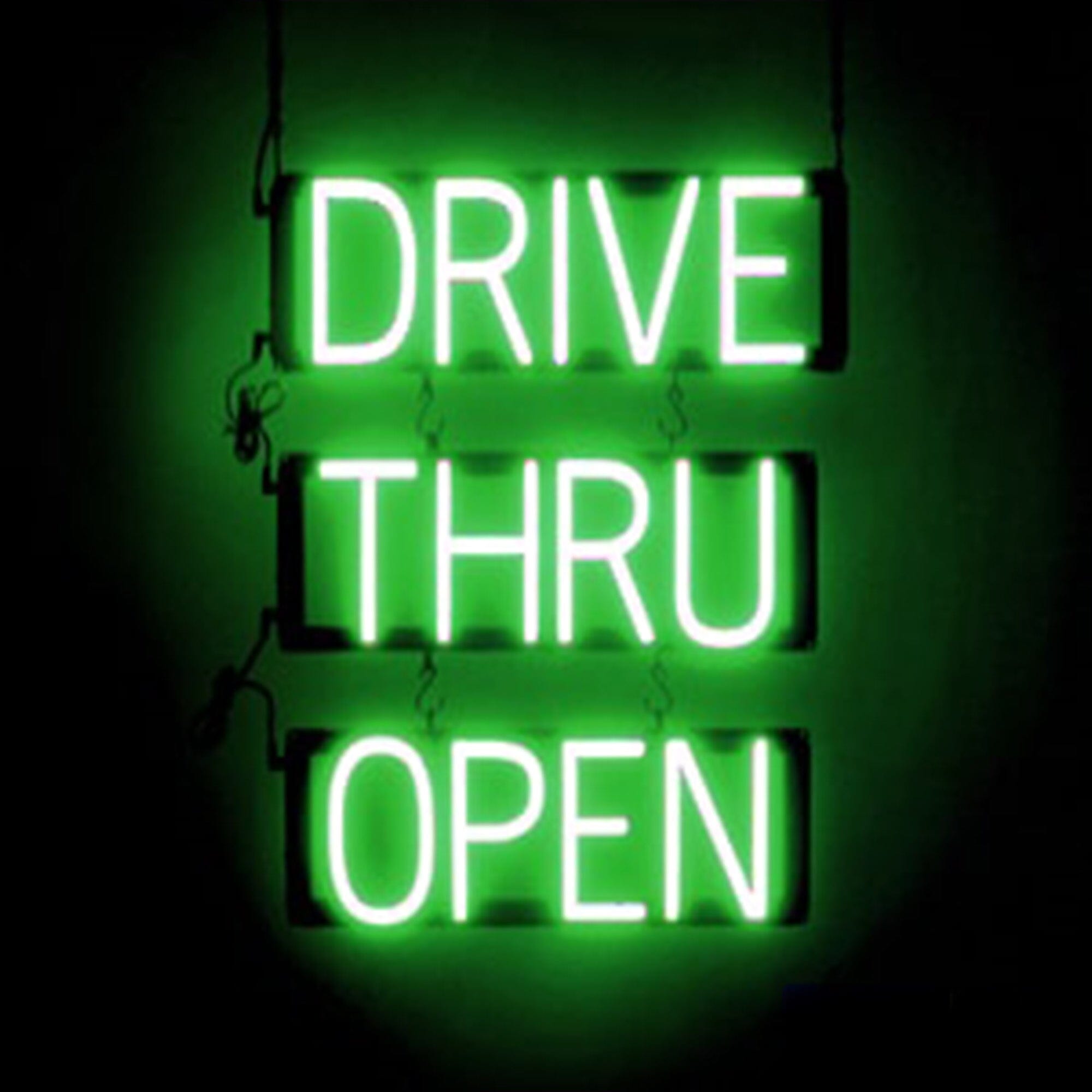 SpellBrite "DRIVE THRU OPEN" Neon LED Sign – LookOurWay