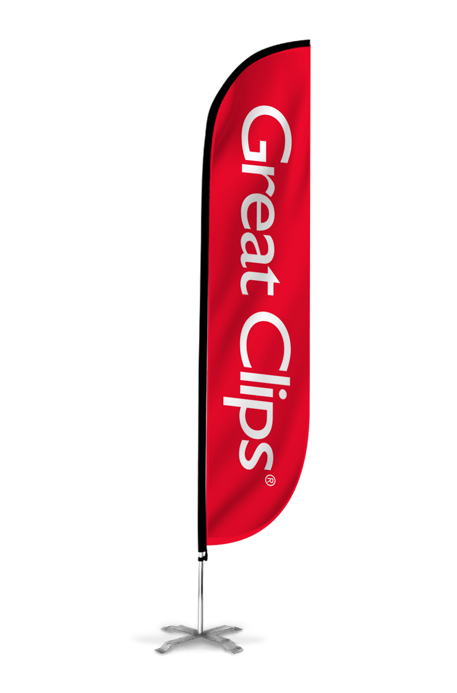 Great Clips Feather Flag Red – LookOurWay