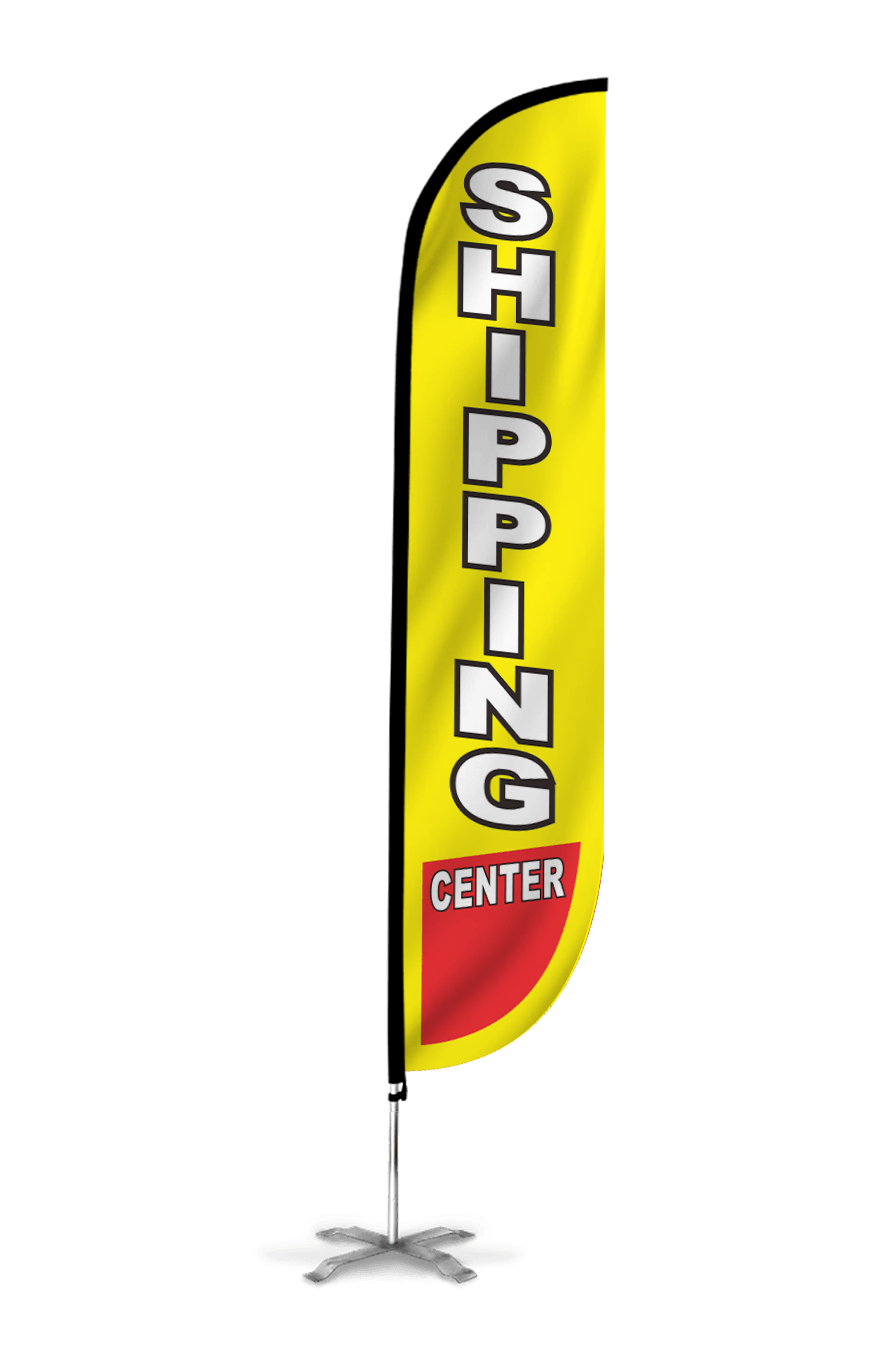 Shipping Center Feather Flag Yellow – LookOurWay