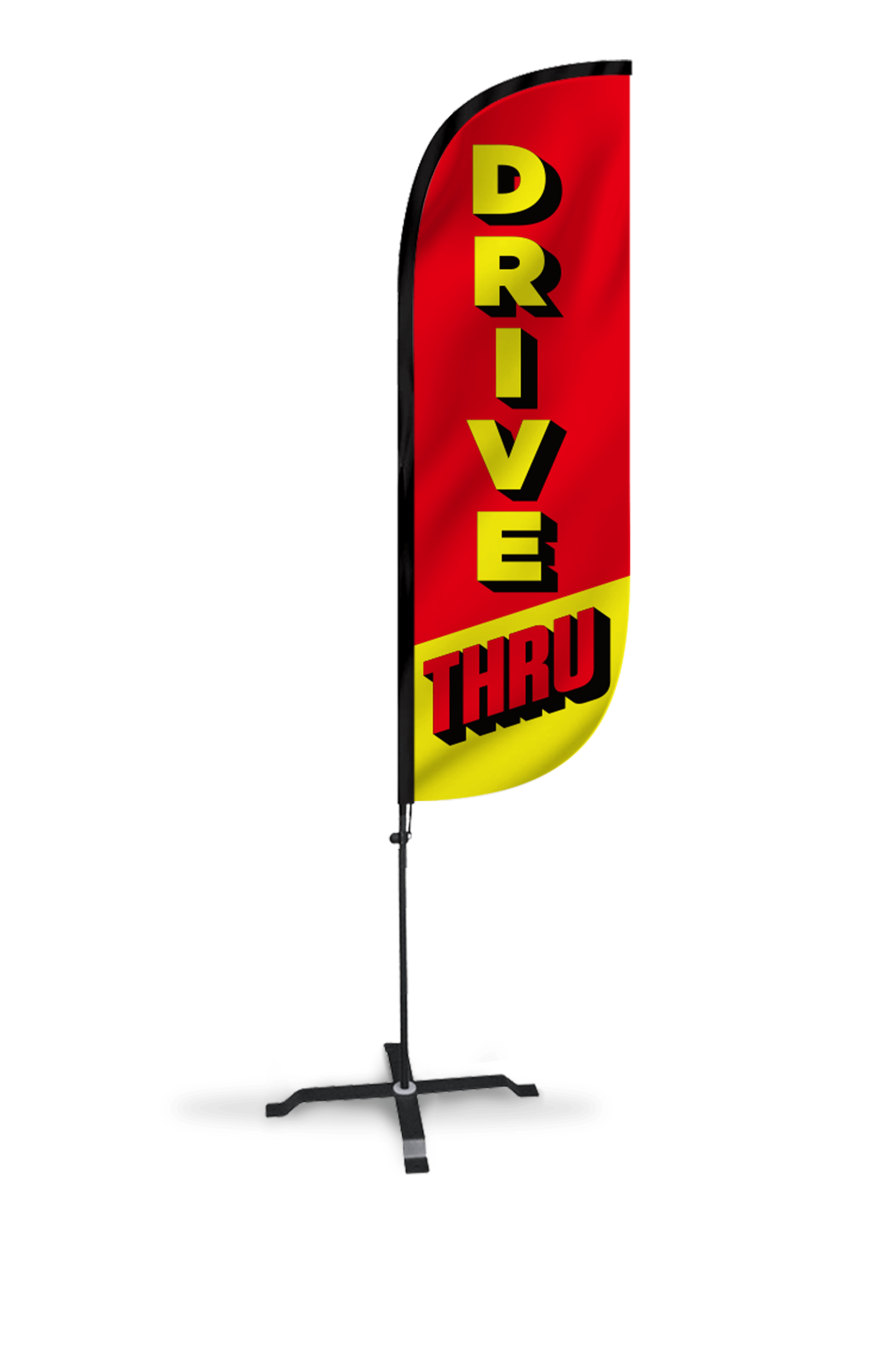 Drive Thru Red & Yellow Feather Flag – LookOurWay