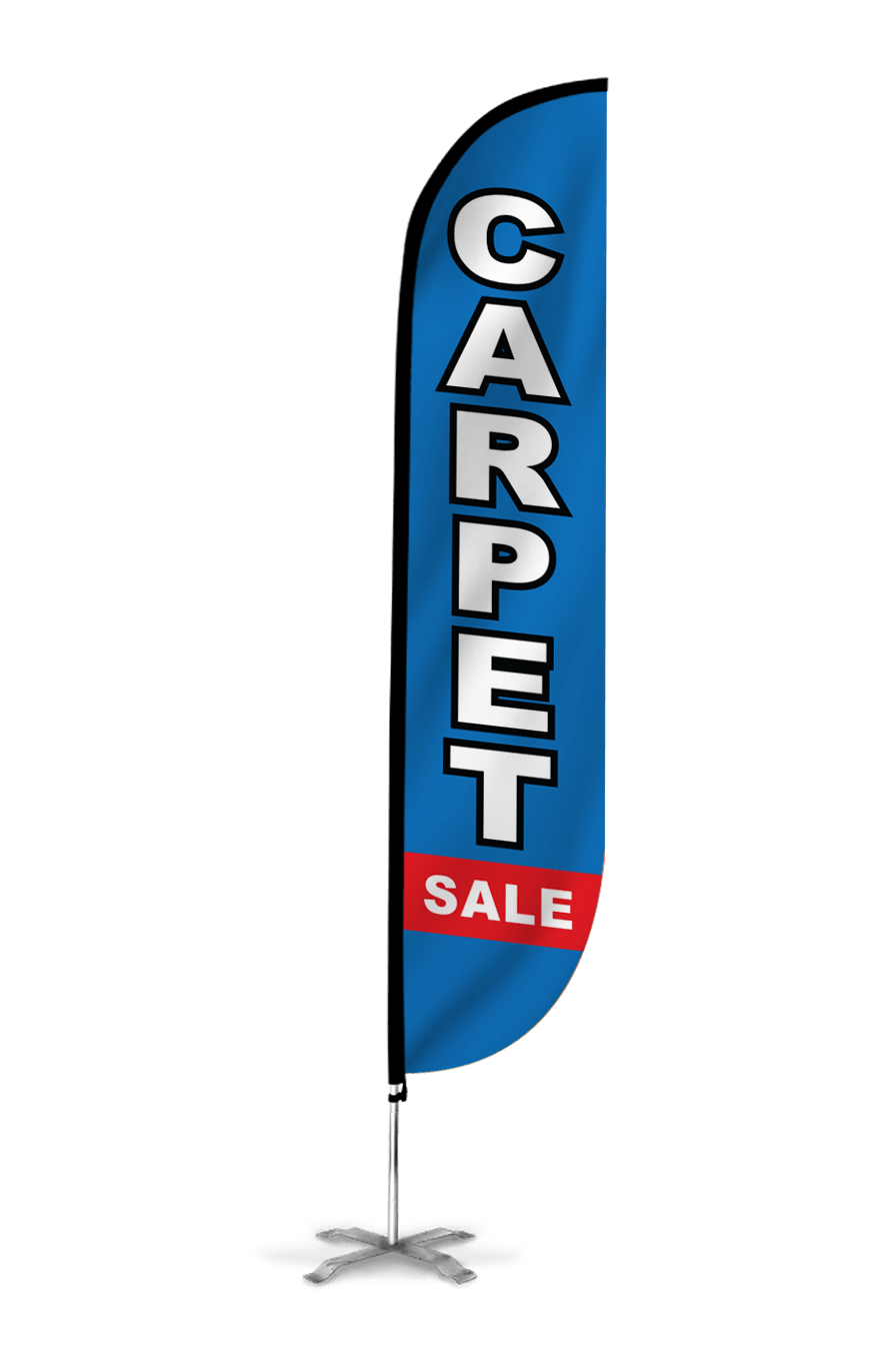 Carpet Sale Feather Flag Blue & Red – LookOurWay