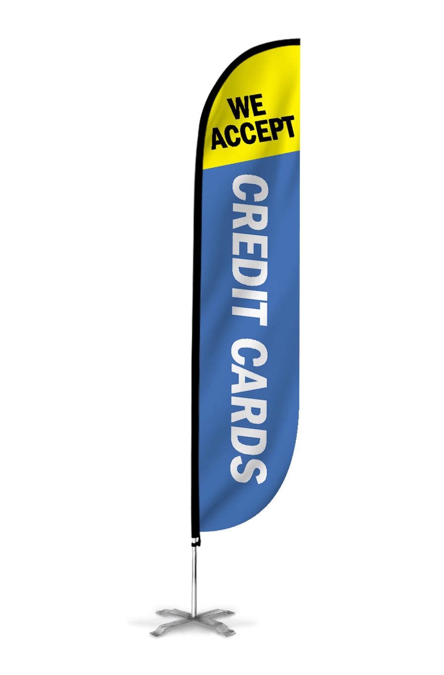 Credit Cards Accepted Feather Flag 12ft – LookOurWay