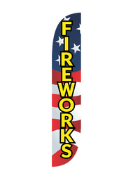 12ft Fireworks Feather Flag Red White Blue – LookOurWay